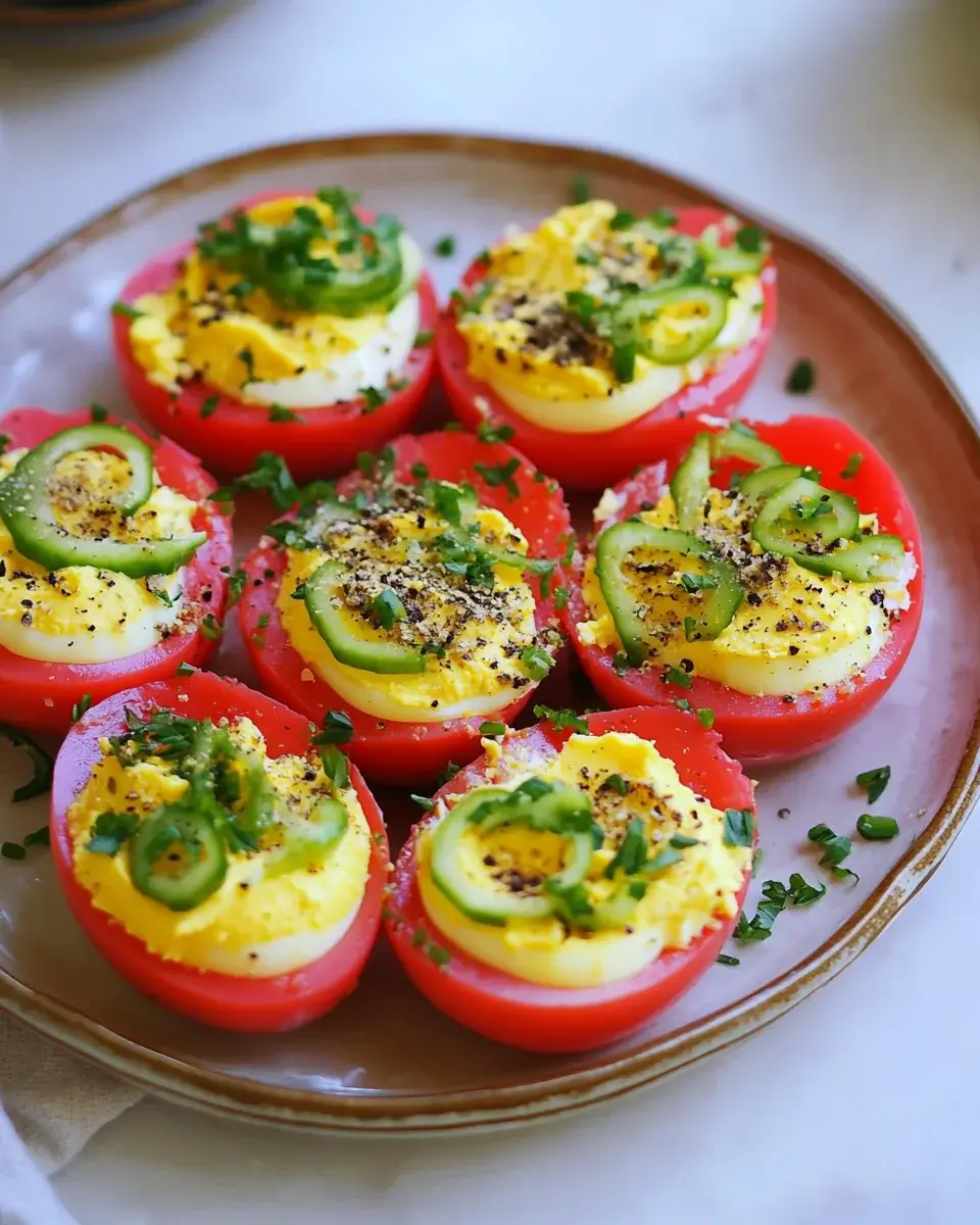 Beet-Pickled Deviled Eggs with Lox: A Colorful Twist! - Fitandhealthier