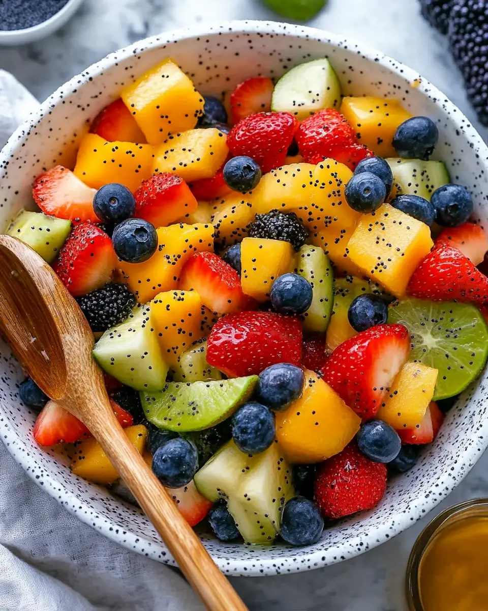 Fresh Fruit Salad with Honey-Lime Poppy Seed Dressing: A Refreshing ...