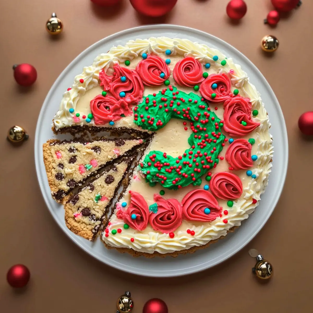 Giant Christmas Wreath Cookie Cake: An Irresistibly Delicious Dessert