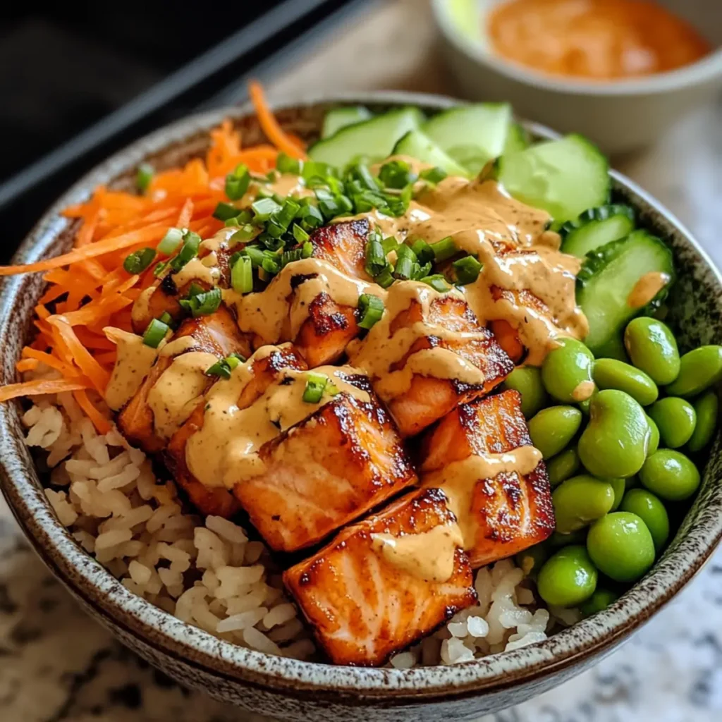 Delicious Air Fried Salmon Rice Bowls for Easy Weeknight Dinners