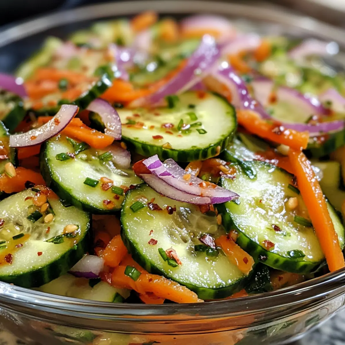 Tangy Spicy Thai Cucumber Salad that's Refreshingly Crisp - Fitandhealthier