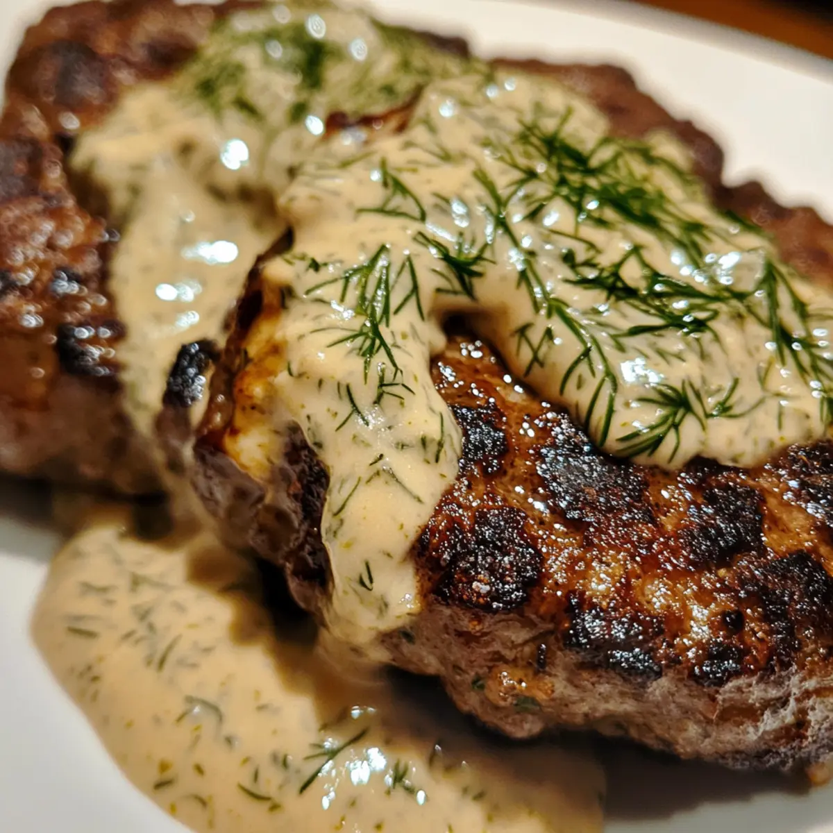 Irresistible Hamburger Steaks in Creamy Dill Sauce Recipe