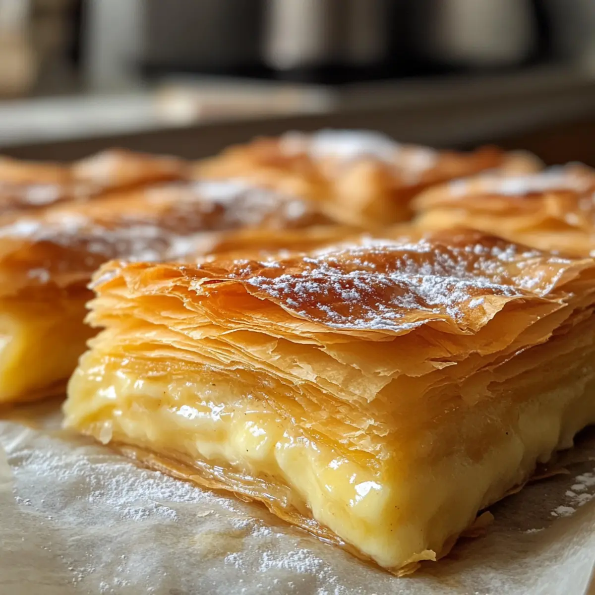 Ultimate Crispy Filo Pastry Filled With Warm Custard Cream