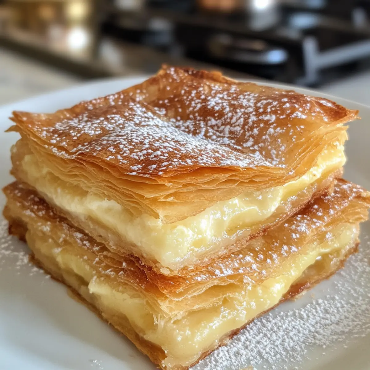 Ultimate Crispy Filo Pastry Filled With Warm Custard Cream
