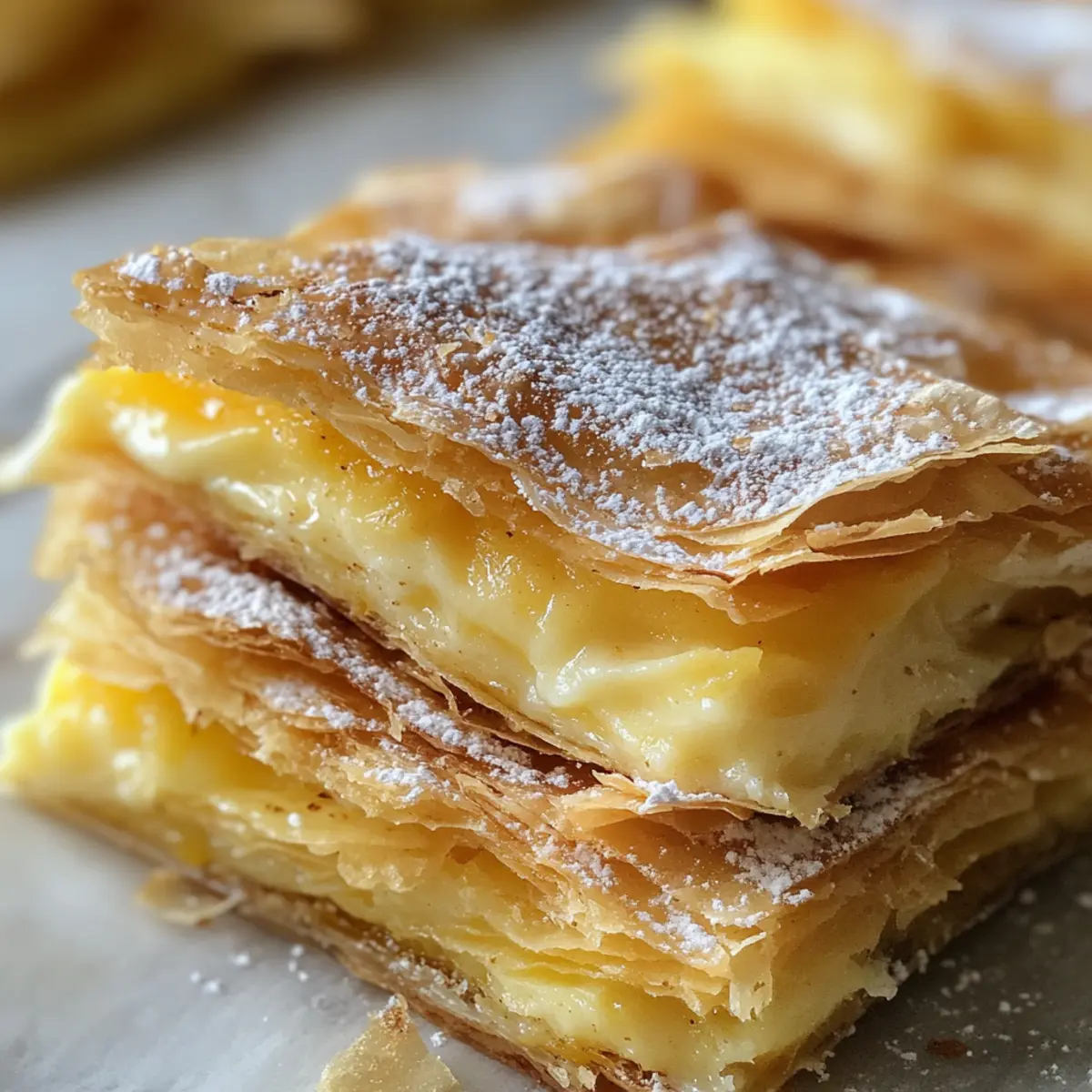 Ultimate Crispy Filo Pastry Filled With Warm Custard Cream